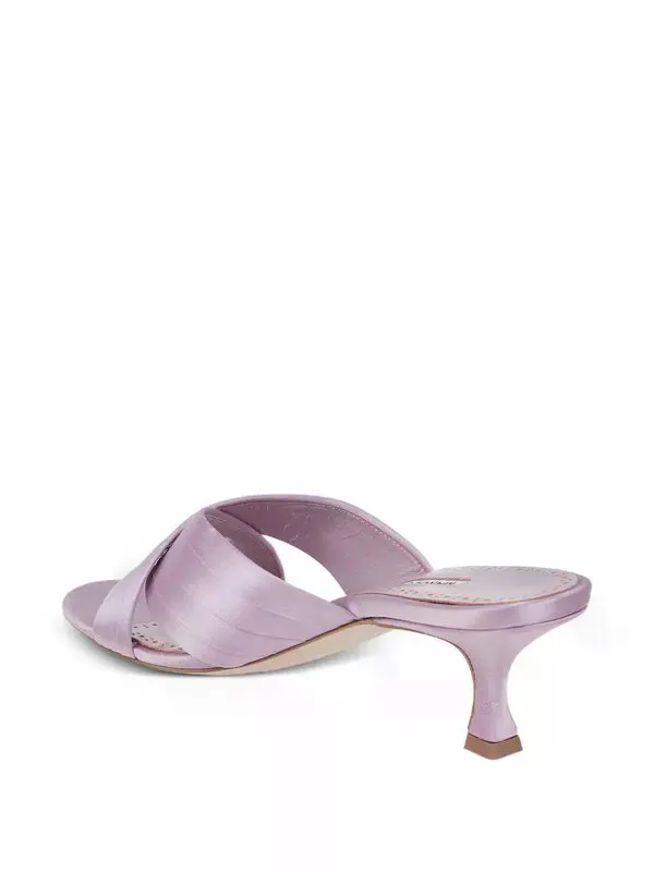 Manolo Blahnik Crossover Satin Sandals