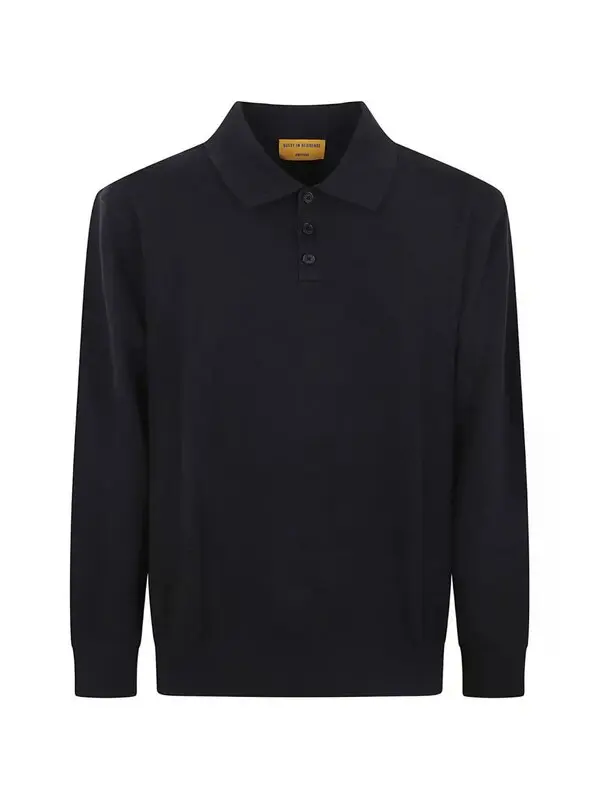 Guest In Residence Allday Long-sleeved Polo Sweater - Blue