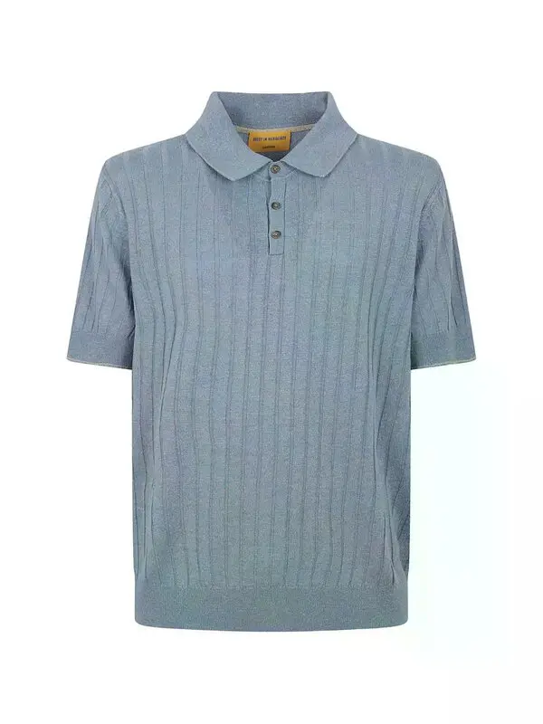 Guest In Residence Teddy Ribbed-knit Polo Shirt - Blue