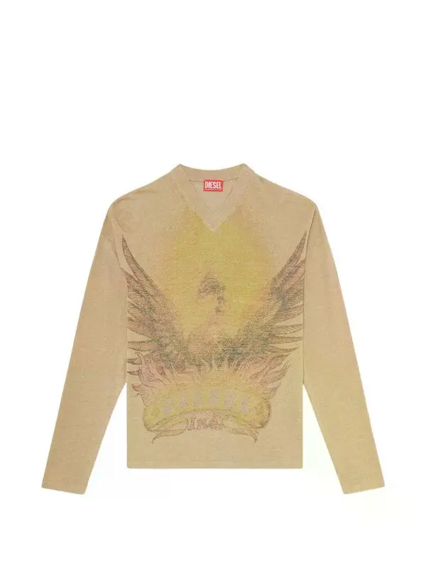 DIESEL® Phoenix Print V-neck Sweater