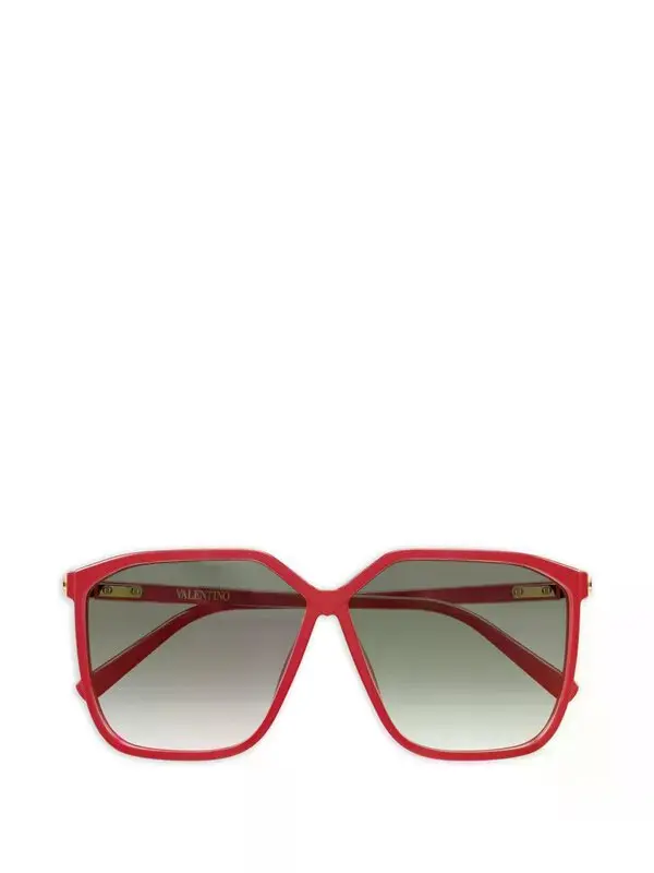 Valentino Garavani Geometric Frame Sunglasses - Red