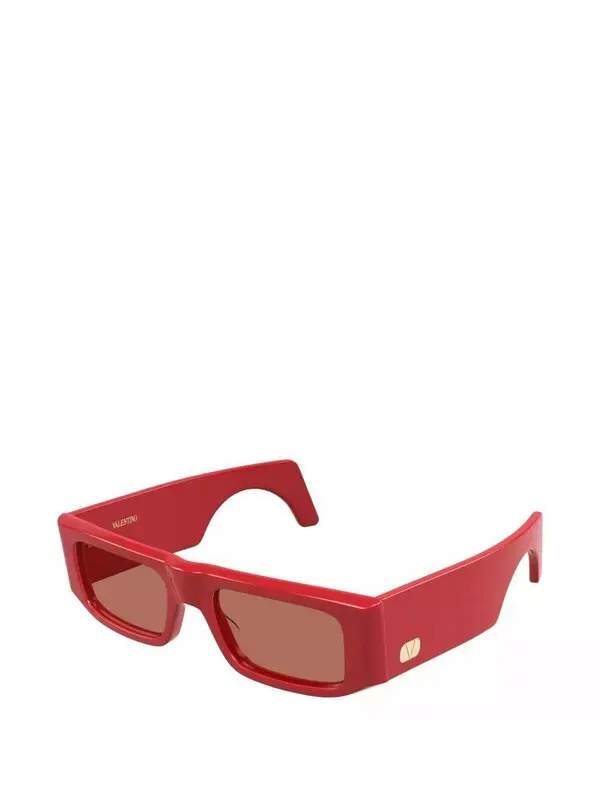 Valentino Garavani Rectangle Frame Sunglasses - Red