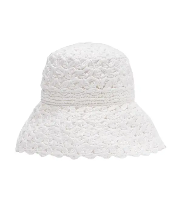 AQUAZZURA Crochet Bucket Hat - White