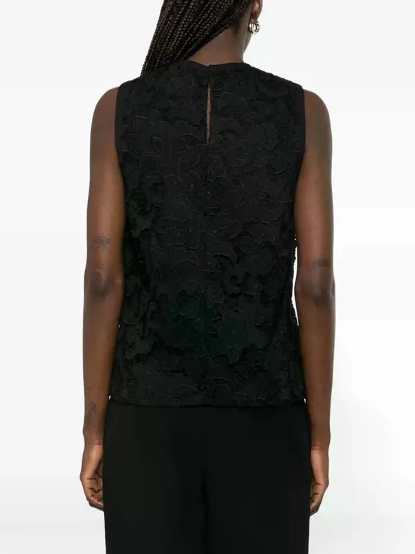 Max Mara Sleeveless Floral Lace Blouse