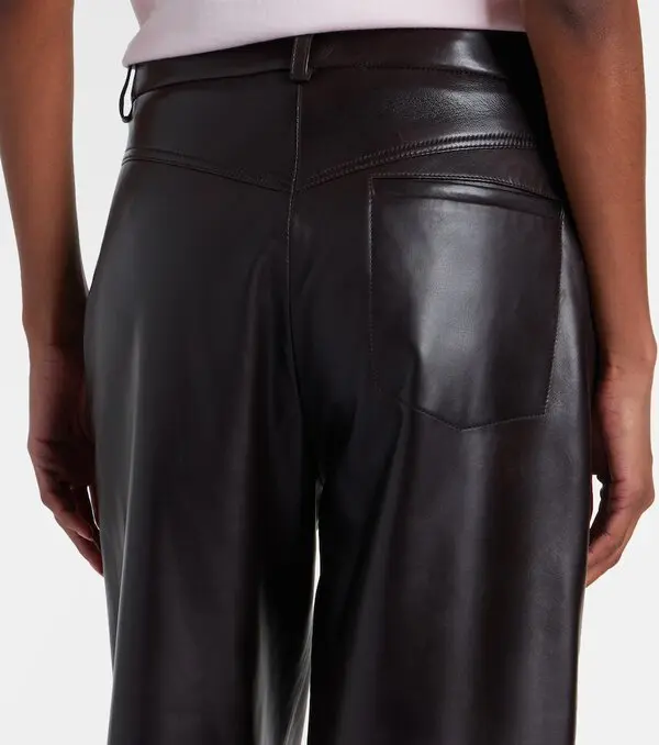 Nour Hammour Coda Leather Wide-leg Pants