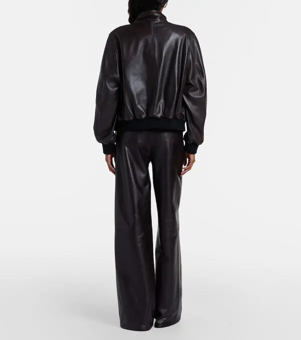 Nour Hammour Coda Leather Wide-leg Pants