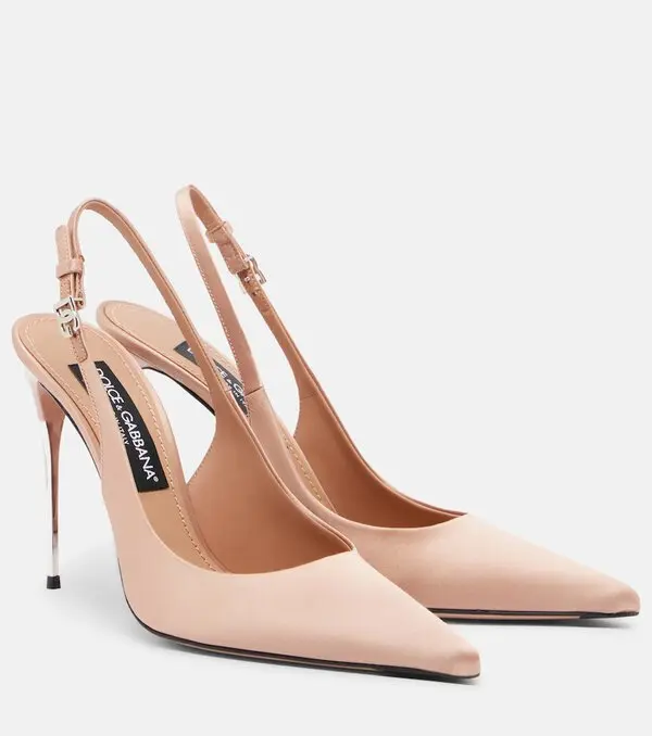 Dolce & Gabbana Dg Satin Slingback Pumps - Pink