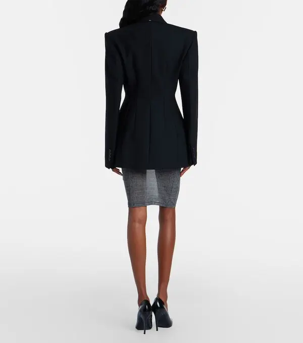 Elie Saab Checked Sheer Pencil Skirt
