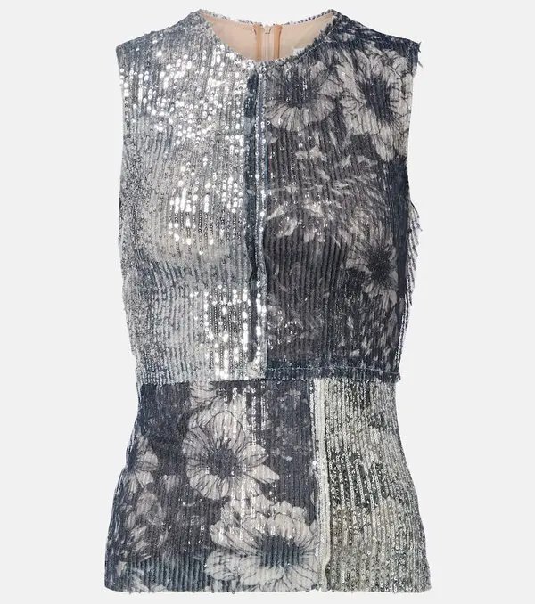MAISON MARGIELA Sequined Patchwork Top