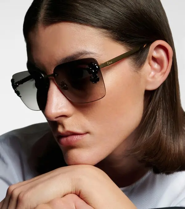 Dior Embellished Square Sunglasses
