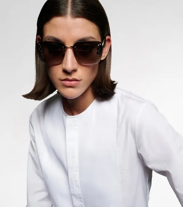 Dior Embellished Square Sunglasses