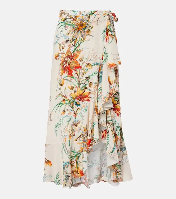 Etro Floral Wrap Skirt - White