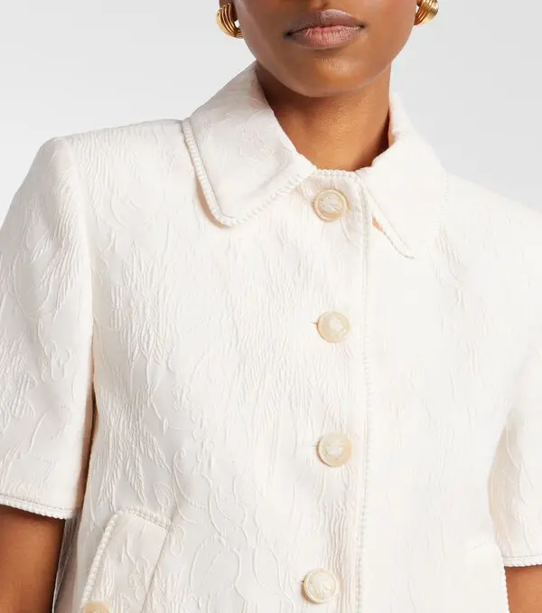 Etro Cotton-blend Jacquard Cropped Jacket