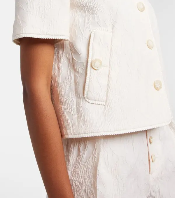 Etro Cotton-blend Jacquard Cropped Jacket