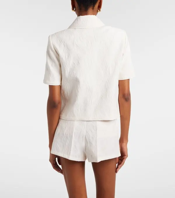 Etro Cotton-blend Jacquard Cropped Jacket