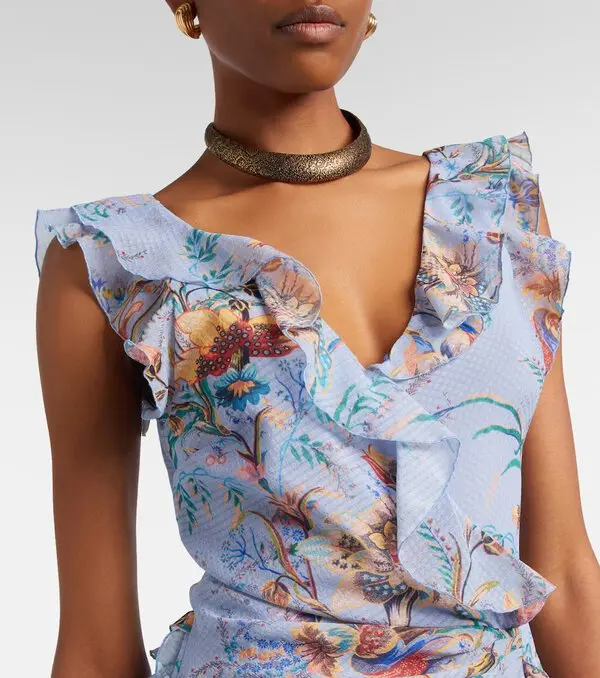 Etro Printed Ruffled Maxi Dress