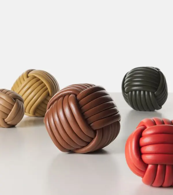 GIOBAGNARA Nodo Leather Doorstop - Brown