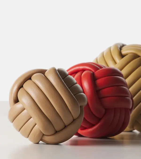 GIOBAGNARA Nodo Leather Paperweight - Beige