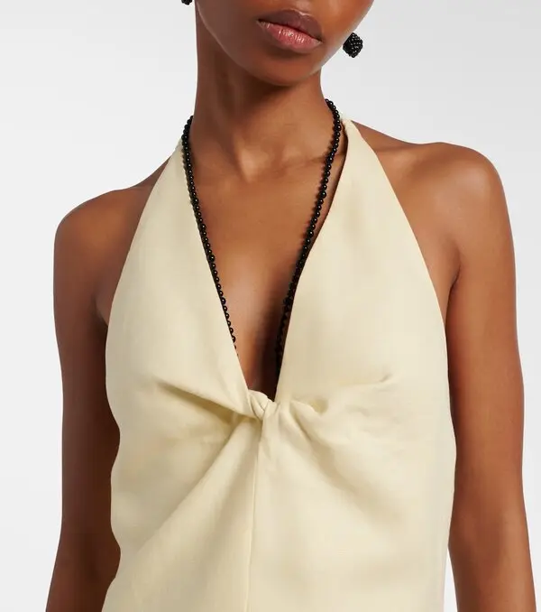 SIR. Halterneck Linen Maxi Dress
