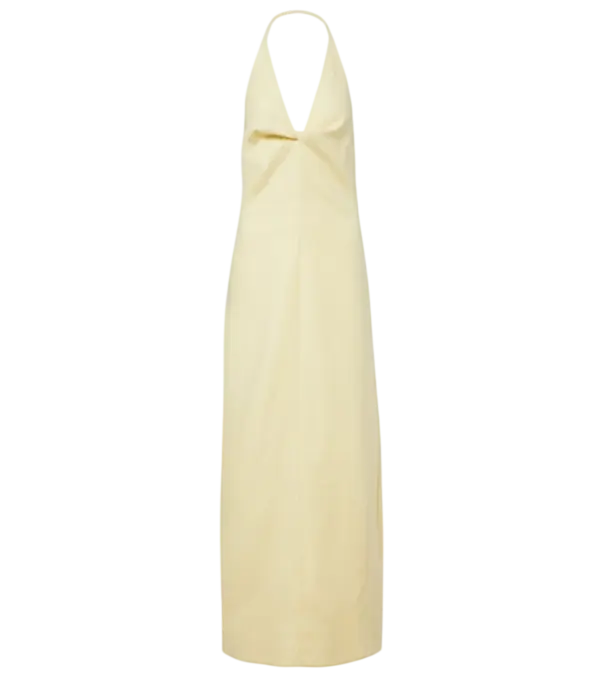 SIR. Halterneck Linen Maxi Dress - Yellow