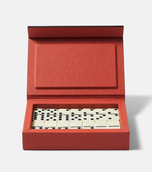 GIOBAGNARA Parma Leather And Walnut Domino Set