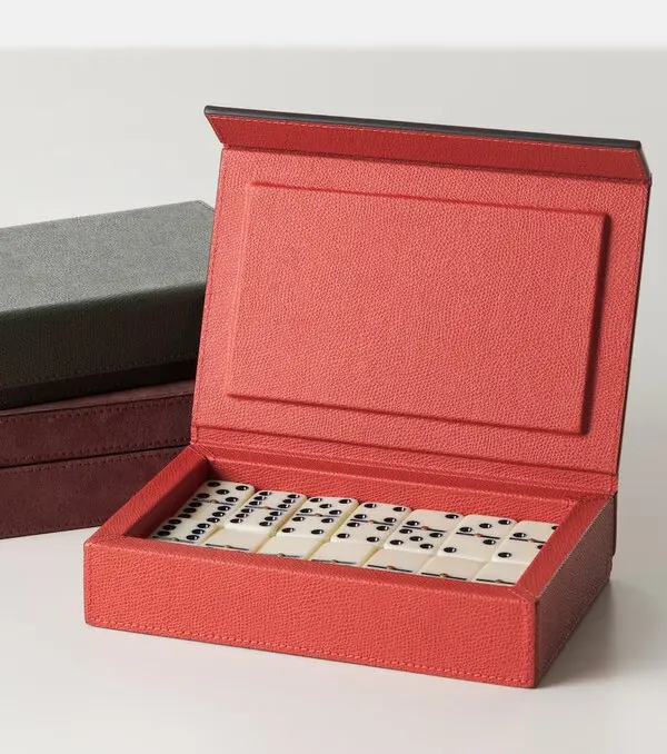 GIOBAGNARA Parma Leather And Walnut Domino Set