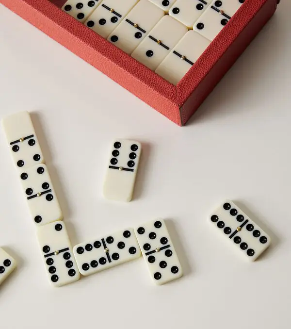 GIOBAGNARA Parma Leather And Walnut Domino Set