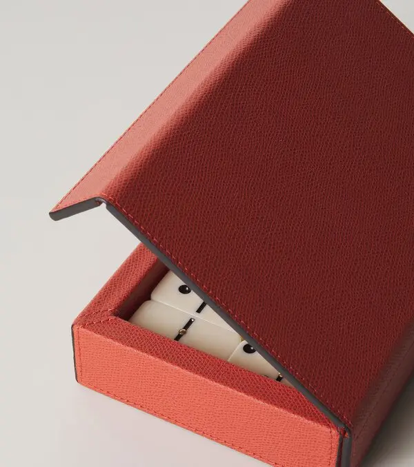 GIOBAGNARA Parma Leather And Walnut Domino Set