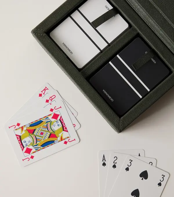 GIOBAGNARA Parma Leather Playing Cards Holder