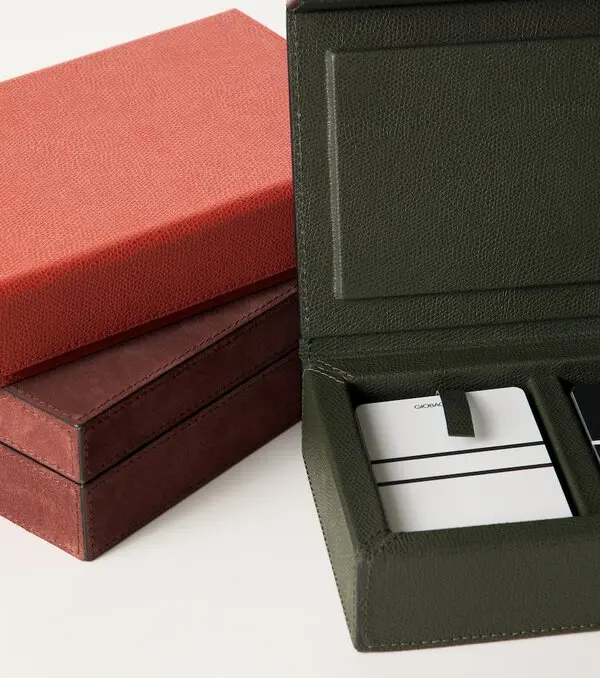 GIOBAGNARA Parma Leather Playing Cards Holder