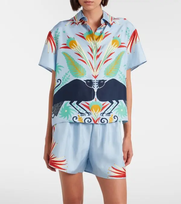 Etro Printed Silk Pajamas
