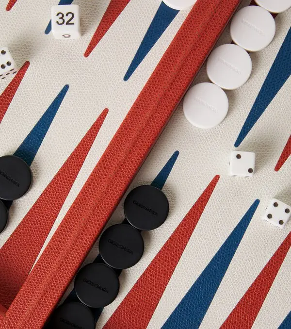 GIOBAGNARA Phileas Miniature Leather Backgammon Set