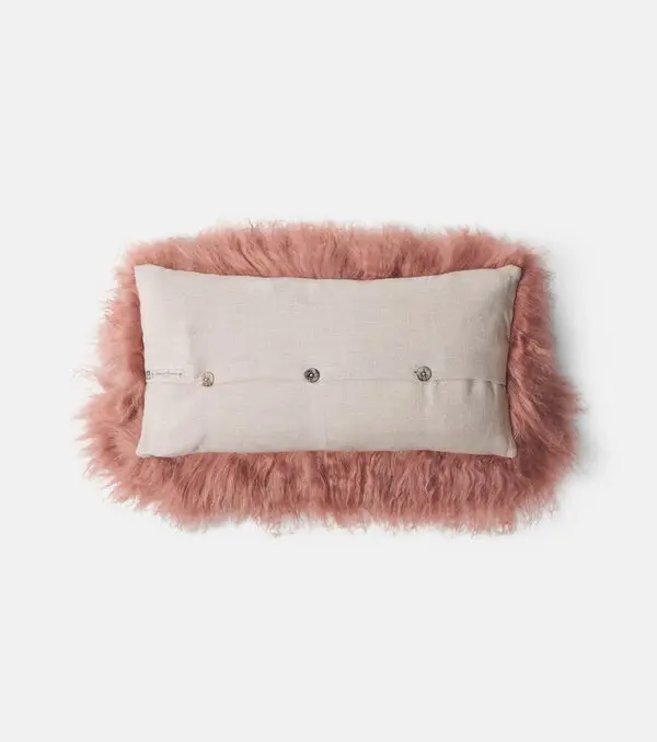 Maison De Vacances Reversible Linen And Shearling Cushion