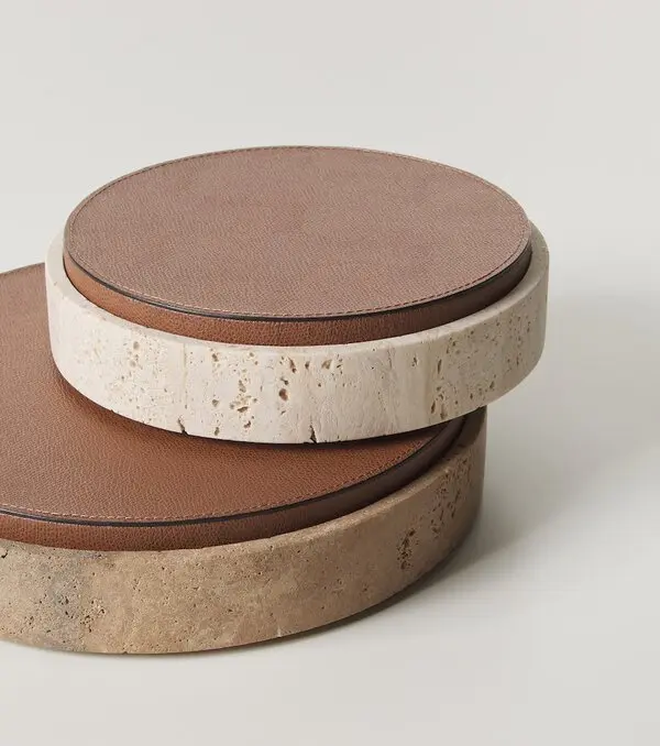 GIOBAGNARA Giza Small Marble And Leather Box