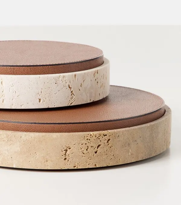 GIOBAGNARA Giza Large Marble And Leather Box