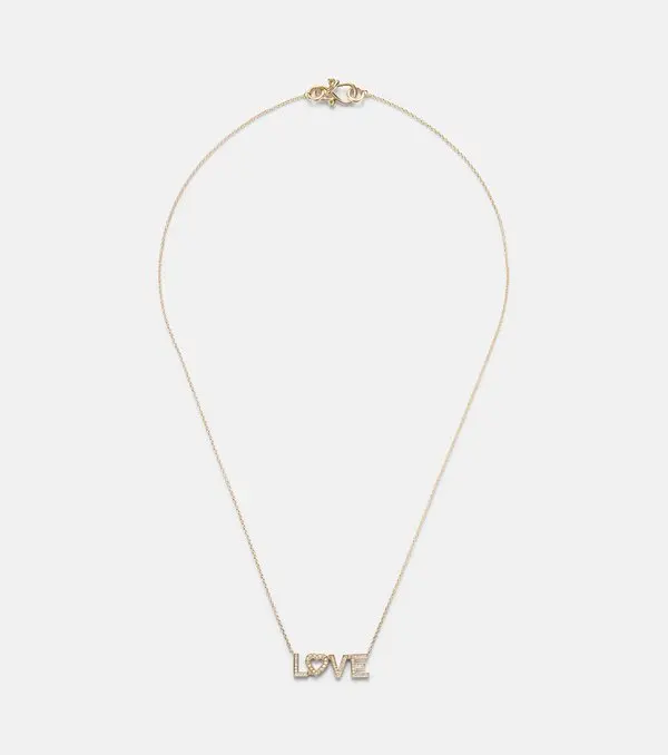 Sophie Bille Brahe 18kt Yellow Diamond "love" Necklace - Gold