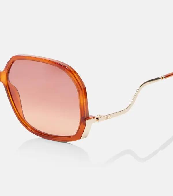 Chloé Wavy Square Sunglasses - Orange
