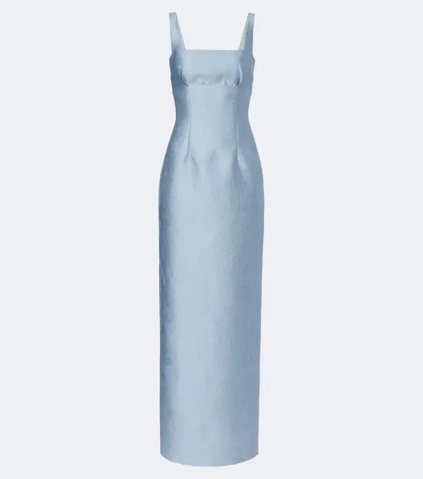 EMILIA WICKSTEAD Micheline Floral Cloqué Gown - Blue