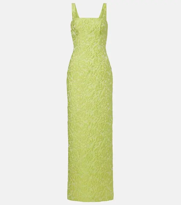 EMILIA WICKSTEAD Micheline Floral Cloqué Gown - Green