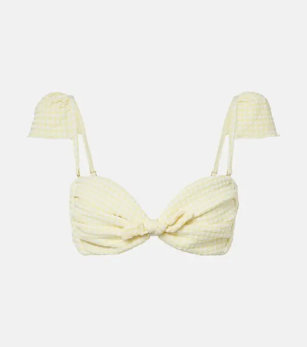 MONTCE Cabana Gingham Bikini Top - Yellow