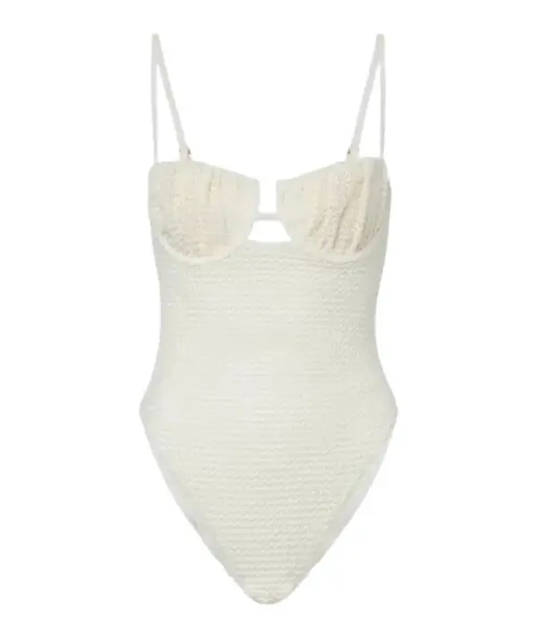 MONTCE Petal Crochet One-piece Swimsuit - White