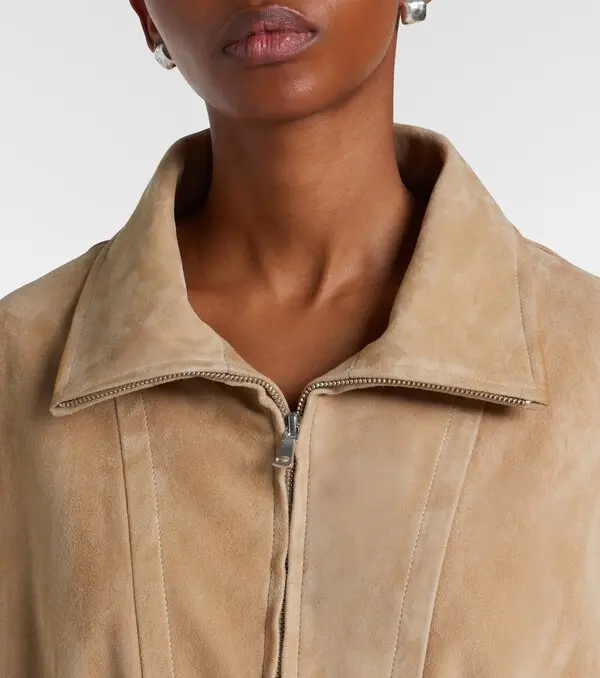 Nour Hammour Passage Suede Jacket - Beige