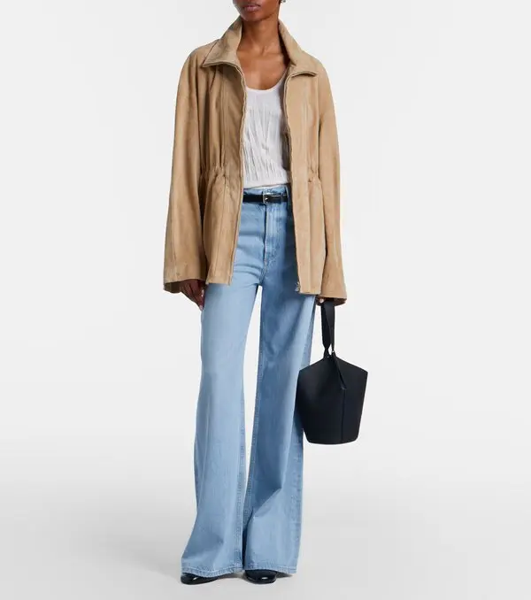 Nour Hammour Passage Suede Jacket - Beige