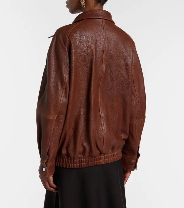 Nour Hammour Ariste Leather Jacket - Brown