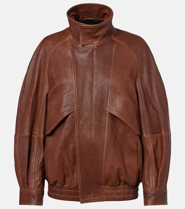 Nour Hammour Ariste Leather Jacket - Brown