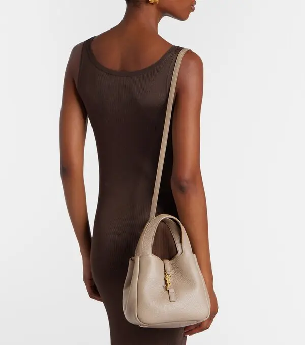Saint Laurent Le 5 À 7 Bea Baby Leather Top-handle Bag - Beige