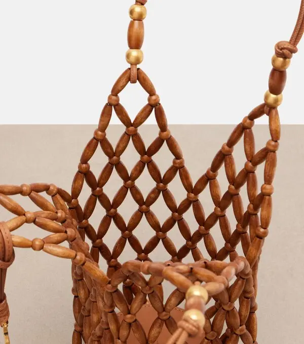 Saint Laurent Cassandre Mini Wood Bucket Bag