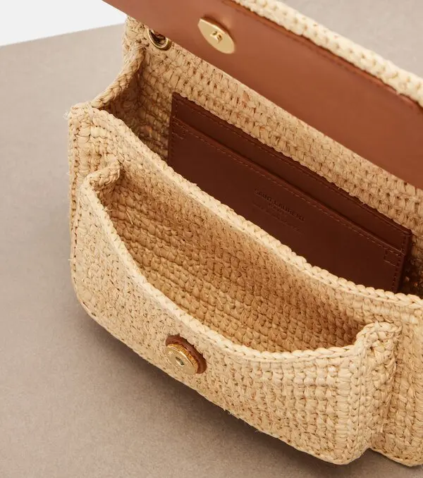 Saint Laurent Niki Mini Raffia Crossbody Bag