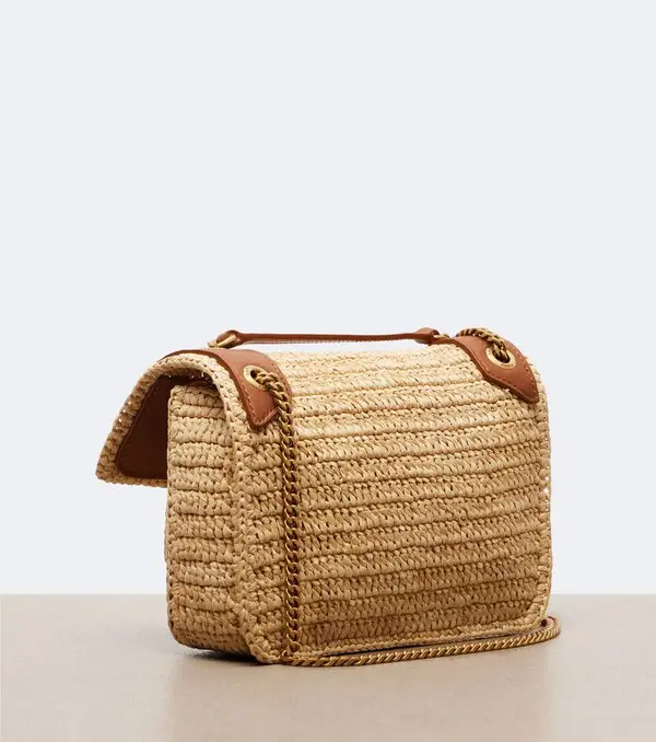 Saint Laurent Niki Mini Raffia Crossbody Bag