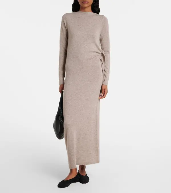 Jardin Des Orangers Gathered Wool And Cashmere Midi Dress